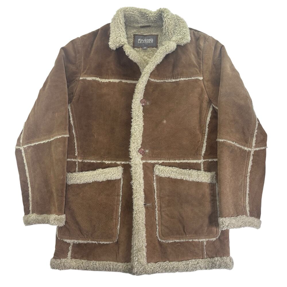 Vintage Wilsons Suede Leather Jacket Ranch Sherpa Lin… - Gem